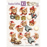 (CCO-027)3D Creative CutOuts Sweet Little Mice Christmas 03