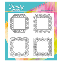 (STA-PA-12262-A5)Claritystamp Art Deco Square Frames A5 Square Stamp Set